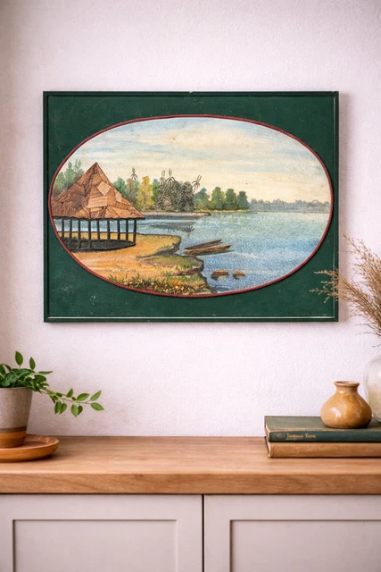 TABLEAU EN RELIEF signé Pascal Yombouno – Scène tropicale – Technique ...