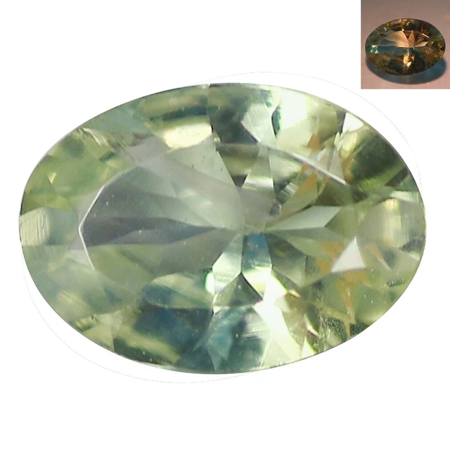 0.53 CT FABULOUS Oval Green Changing to Red (Under UV Light) Natural ...