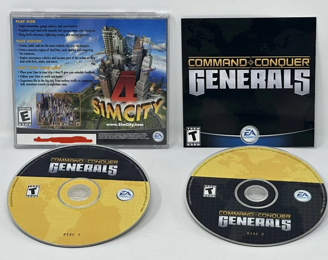 COMMAND & CONQUER: Generals (PC CD-ROM 2003) w/ Product Key Disc & Case ...