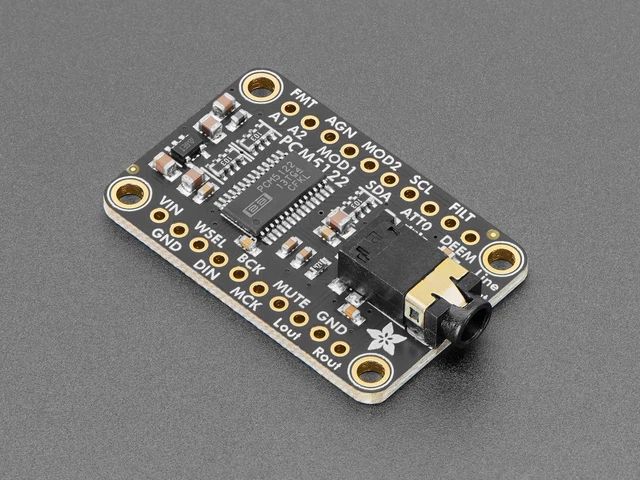 ADAFRUIT PCM5122 I2S Dac with Line Level Output, Hw, I2C or Spi, 6421 ...