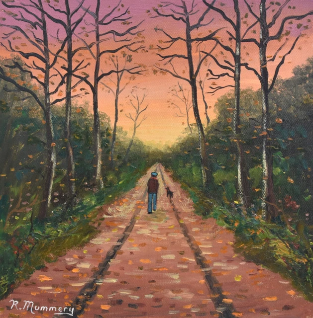 REG MUMMERY ORIGINAL Oil Painting Out Walking The Dog £119.00 - PicClick UK