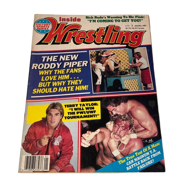 INSIDE WRESTLING MAGAZINE January 1987 Roddy Piper Terry Taylor WWF ...