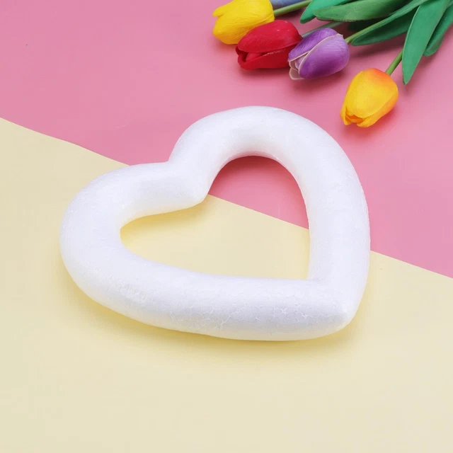 PEACH HEART FOAM Large Shaped Polystyrene White Modeling Foaming $17.55 ...