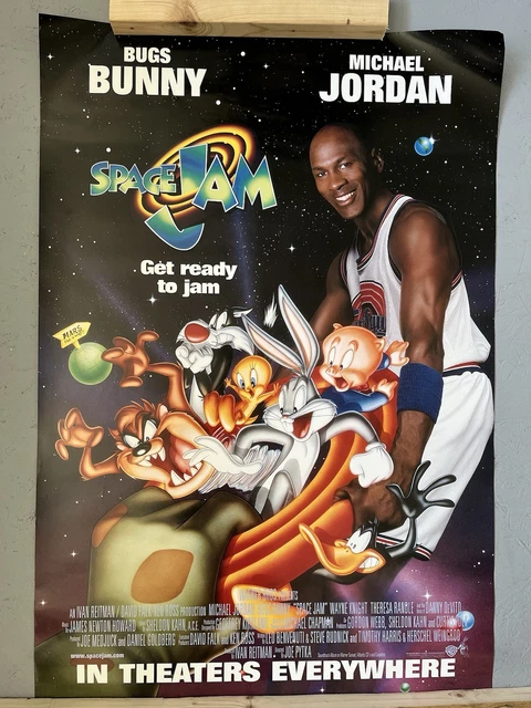 VINTAGE ORIGINAL SPACE Jam Movie Poster 27x40” 1996 Michael Jordan Bugs ...