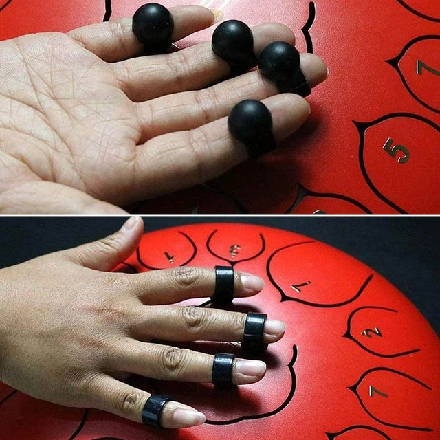 10PCS STEEL TONGUE Drum Mallet Brackets and Finger Picks Set with ...