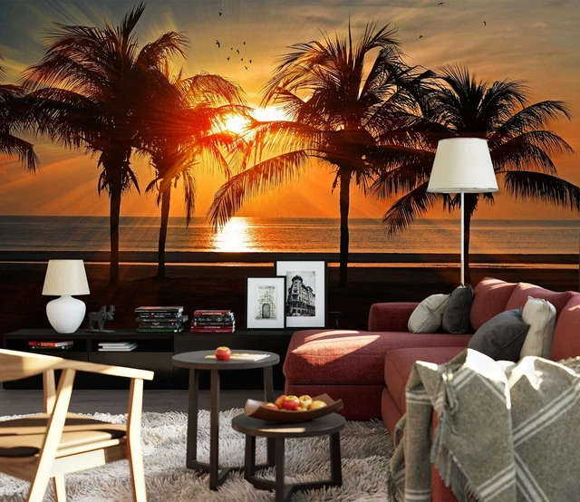 3D SUNSET TREE 1558 Wallpaper Mural Paper Wall Print Indoor Murals CA ...
