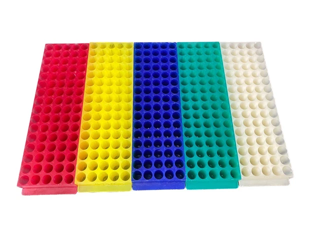 LABORATORY PLASTIC 80-PLACE Vial Test Tube Holder Rack 11mm ID With ...