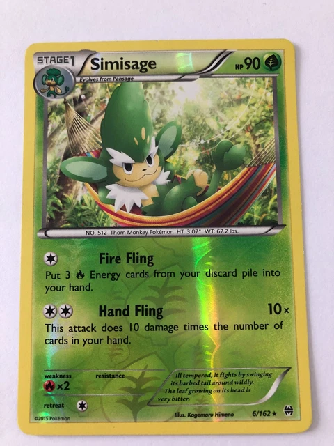 CARTE POKÉMON SIMISAGE 6/162, reverse holo rare, en bon état, en ...