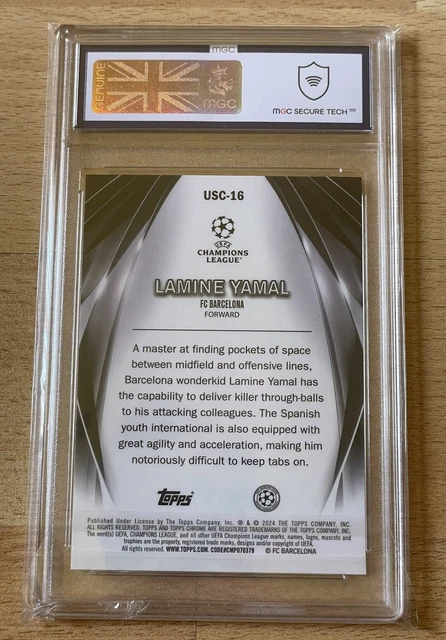 TOPPS UCC FLAGSHIP 2023 2024 Lamine Yamal Ultimate Stage RC Graded 10 ...