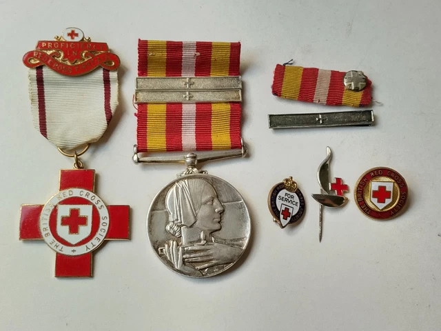 BRITISH RED CROSS Long And Efficient Service Medal + First Aid Medal ...