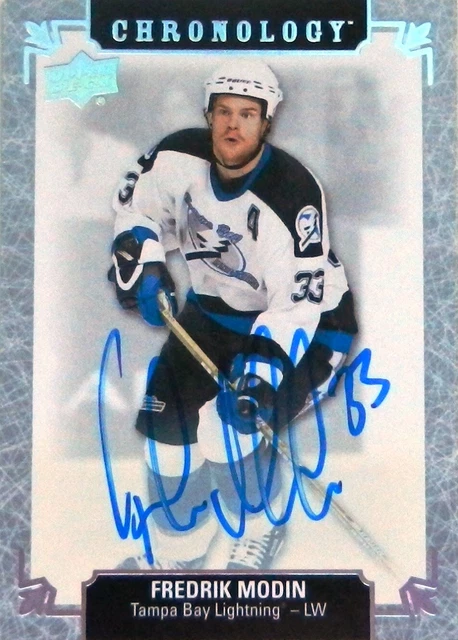 18-19 UD CHRONOLOGY franchise history fredrik modin lightning autograph ...