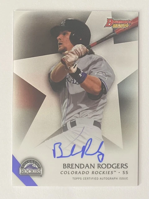 AUTOGRAPHE BRENDAN RODGERS 2015 Bowmans meilleure recrue auto Rockies # ...