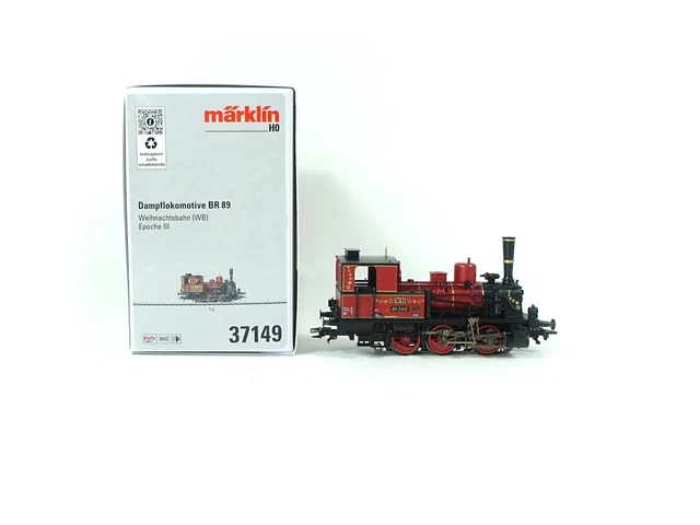 DAMPFLOKOMOTIVE BAUREIHE 89.70-75 der Weihnachtsbahn, Märklin H0 37149 ...