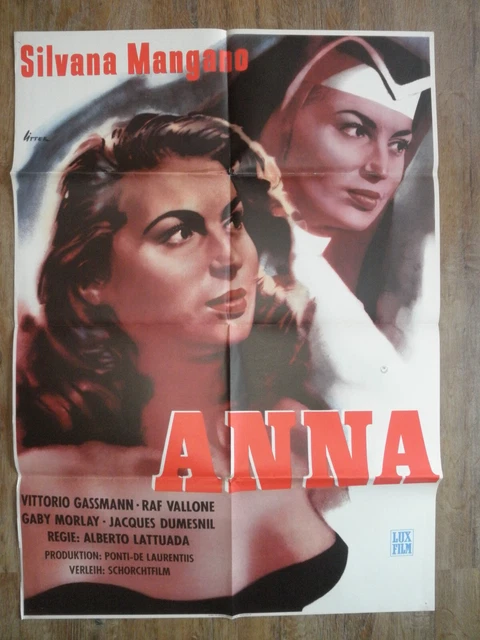 ANNA / ALTES A1-Plakat / Silvana Mangano, Raf Vallone / Litter-Grafik ...