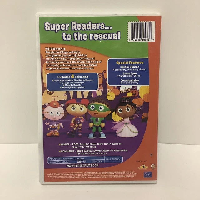 SUPER WHY! SCAREDY Ghost DVD 4 Episodes 2011 PBS CBC Kids Halloween ...