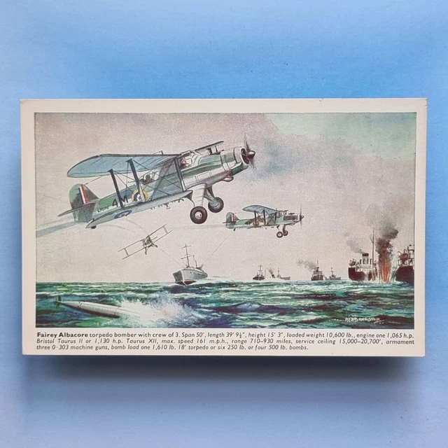 WW2 AIRCRAFT POSTCARD Real Photo C1940 RAF Fairey Albacore Torpedo ...