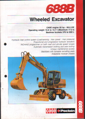 CASE POCLAIN &688B& Wheeled Hydraulic Excavator Brochure Leaflet £5.00 - PicClick UK