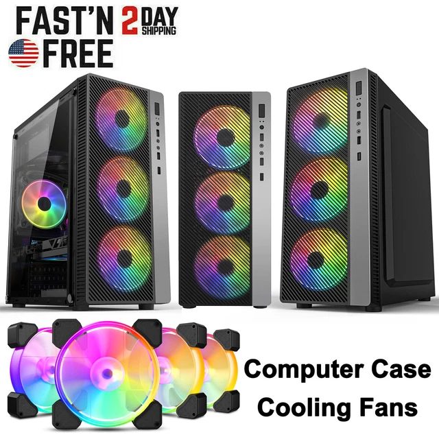 GAMING COMPUTER PC Case Acrylic ATX/MATX/ITX Mid Tower / 4 RGB Cooling ... GAMING COMPUTER PC Case Acrylic ATX/MATX/ITX Mid Tower / 4 RGB Cooling ...