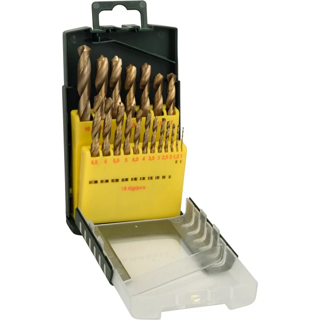 BOSCH HEIMWERKEN & Garten HSS-TiN-Metallbohrer-Satz, 19-teilig, Bohrer ...