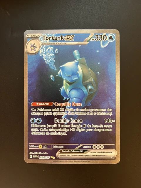 CARTE POKÉMON TORTANK ex ALT FULL ART 200/165 - 151 Ecarlate & Violet ...