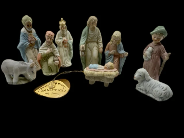 1983 LEFTON CHRISTOPHER Collection Nativity Set 9-Piece No. 03224 w ...