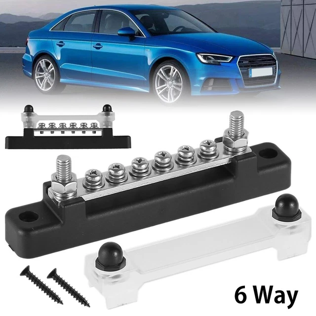 6 WAY BUS Bar Terminal Block 300V AC/48V DC 130A AC/150A DC Power ...