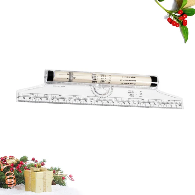 30 CM BALANCING Scale Rolling Ruler Measuring Protractor Drawing ...