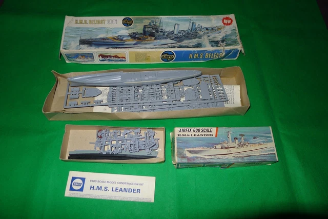 AIRFIX 600 SCALE H.M.S Leander & Belfast £24.99 - PicClick UK