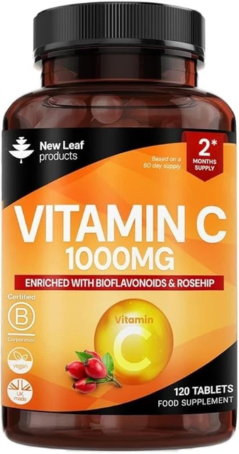 VITAMIN C TABLETS 1000mg - Enriched with Bioflavonoids & Rosehip ...