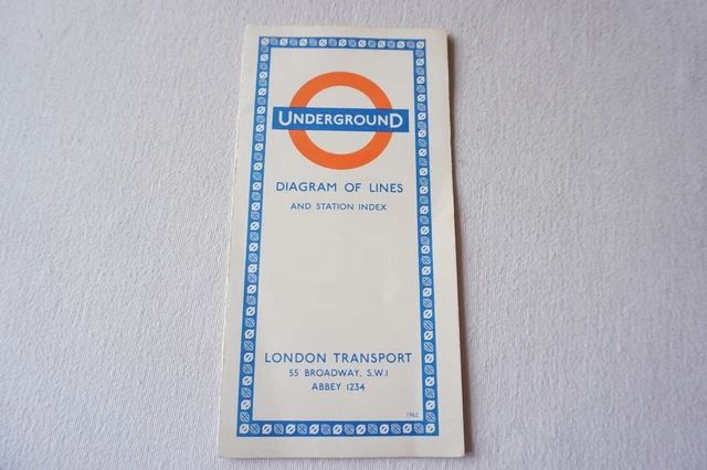 1962 LONDON TRANSPORT Underground Map Diagram of Lines Tube Ref 962 EUR ...