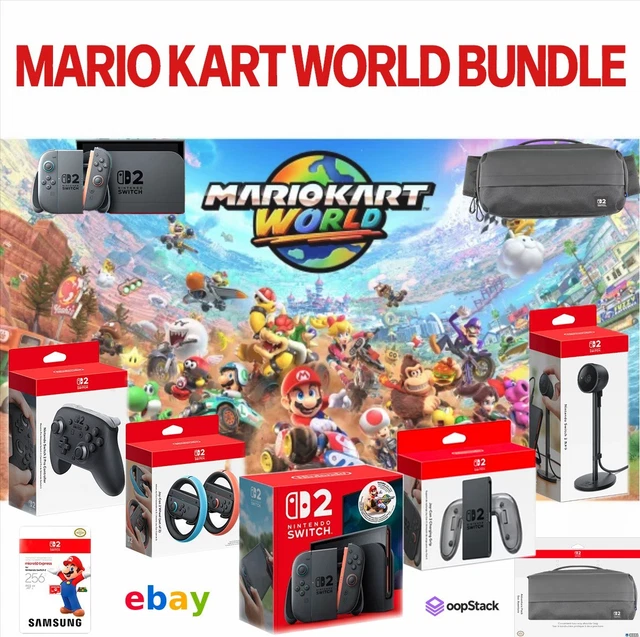 🍄 NINTENDO SWITCH 2 + Mario Kart World Bundle + Accessories 🏁 $1,062.83 ...