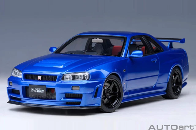 NISSAN SKYLINE GT-R R34 Nismo Z-Tune Rhd Bayside Blue 1/18 By Autoart ...