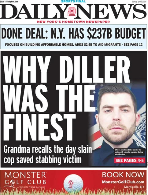 NEW YORK DAILY News Newspaper Why Diller Was The Finest Hart Of N.y 4 ...