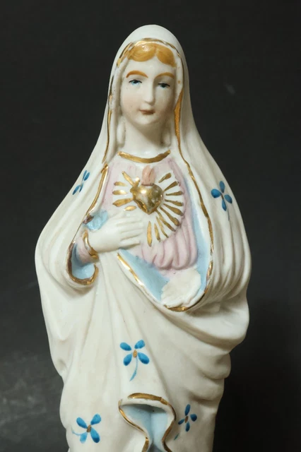 ALTE HEILIGENFIGUR HEILIGE Maria Madonna Porzellanfigur Figur 25cm ...