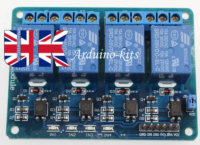 4 CHANNEL RELAY modules relay control panel Arduino/PLC relay 5V four ...