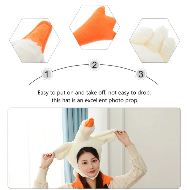 BIG WHITE GOOSE Headgear Fancy Dress Miss Animal Hat Silly Costume $36. ...