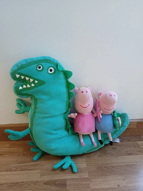 PEPPA PIG BUNDLE.GEORGE’S toy mr dinosaur soft toy plush cushion & Ty ...