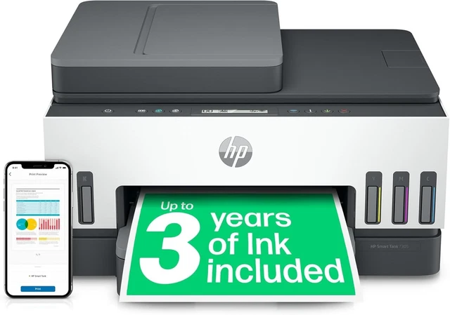 HP SMART TANK 7305 All-in-One Wireless Inkjet Printer/copier/scanner ...