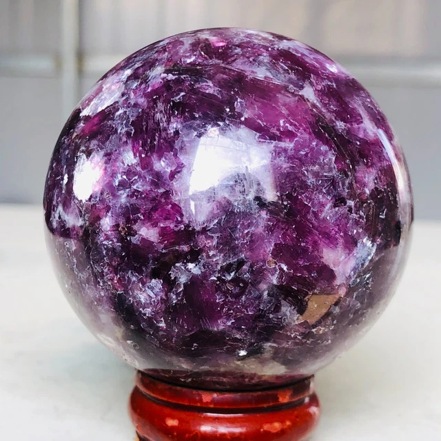 207G NATURAL PURPLE Mica Quartz Crystal Sphere Reiki Mineral Healing ...