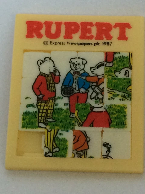 RUPERT BEAR COLLECTABLE Badge * RUPERT Sliding Game (c) Express1987 * £ ...