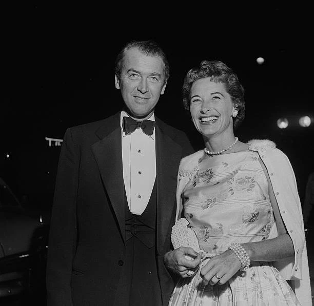 ACTOR JAMES STEWART With Wife Gloria Attends An Event Old Movie Photo ...