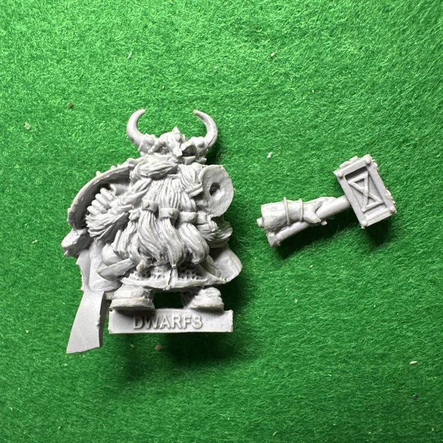 WARHAMMER DWARF LORD with Hammer and Shield Finecast Resin New Games ...