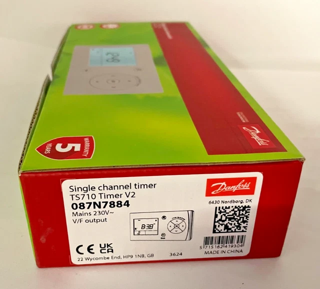 DANFOSS TS710 TIMER V2 Single Channel Programmable Timeswitch 230V ...