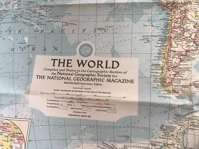 NATIONAL GEOGRAPHIC MAP Of The World Circa 1954 £12.99 - PicClick UK