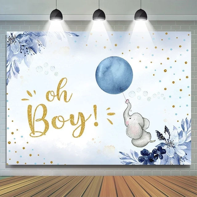 OH BOY BLUE Balloon Elephant Baby Shower Backdrop $37.87 - PicClick AU