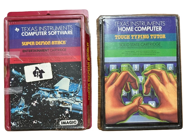 VINTAGE TEXAS INSTRUMENTS TI 99/4A SUPER DEMON ATTACK Typing Tutor Game ...