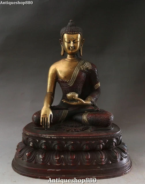 STATUE DE BOUDDHA Sakyamuni Shakyamuni Amitabha en bronze doré de 13 " EUR 299,00 - PicClick FR