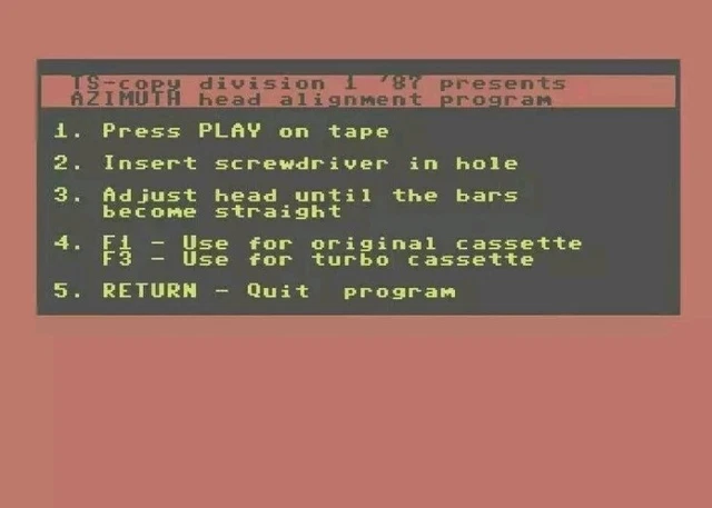 FLOPPY X C64 Allineamento Azimuth Datassette Commodore 64 Align Tape ...