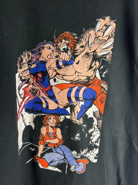 VINTAGE 1996 MARVEL Psylocke Sabretooth Boom Boom Comic Images X-Men T ...