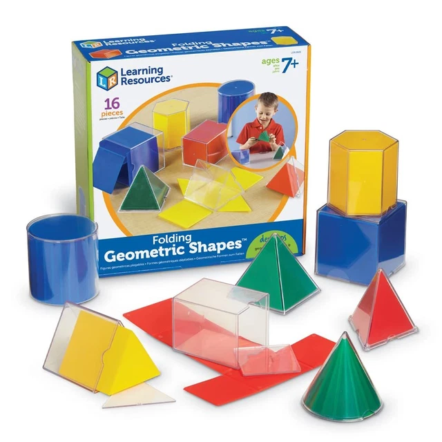 LEARNING RESOURCES MATH Teaching Materials Transparent 3D Shapes ...